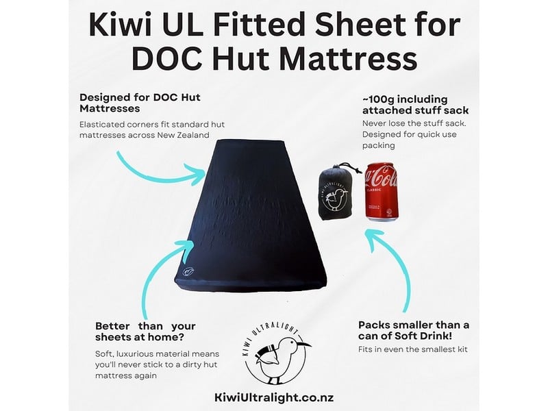 Kiwi Ultralight Fitted Sheet for DOC Hut Mattress - Pack Gear Go