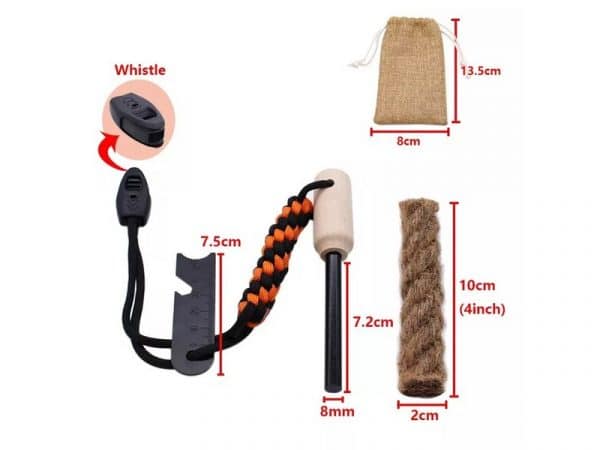 Bushline Designs Jute Rope Flint Fire Kit - Pack Gear Go